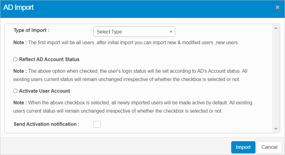 AD Import and Authentication